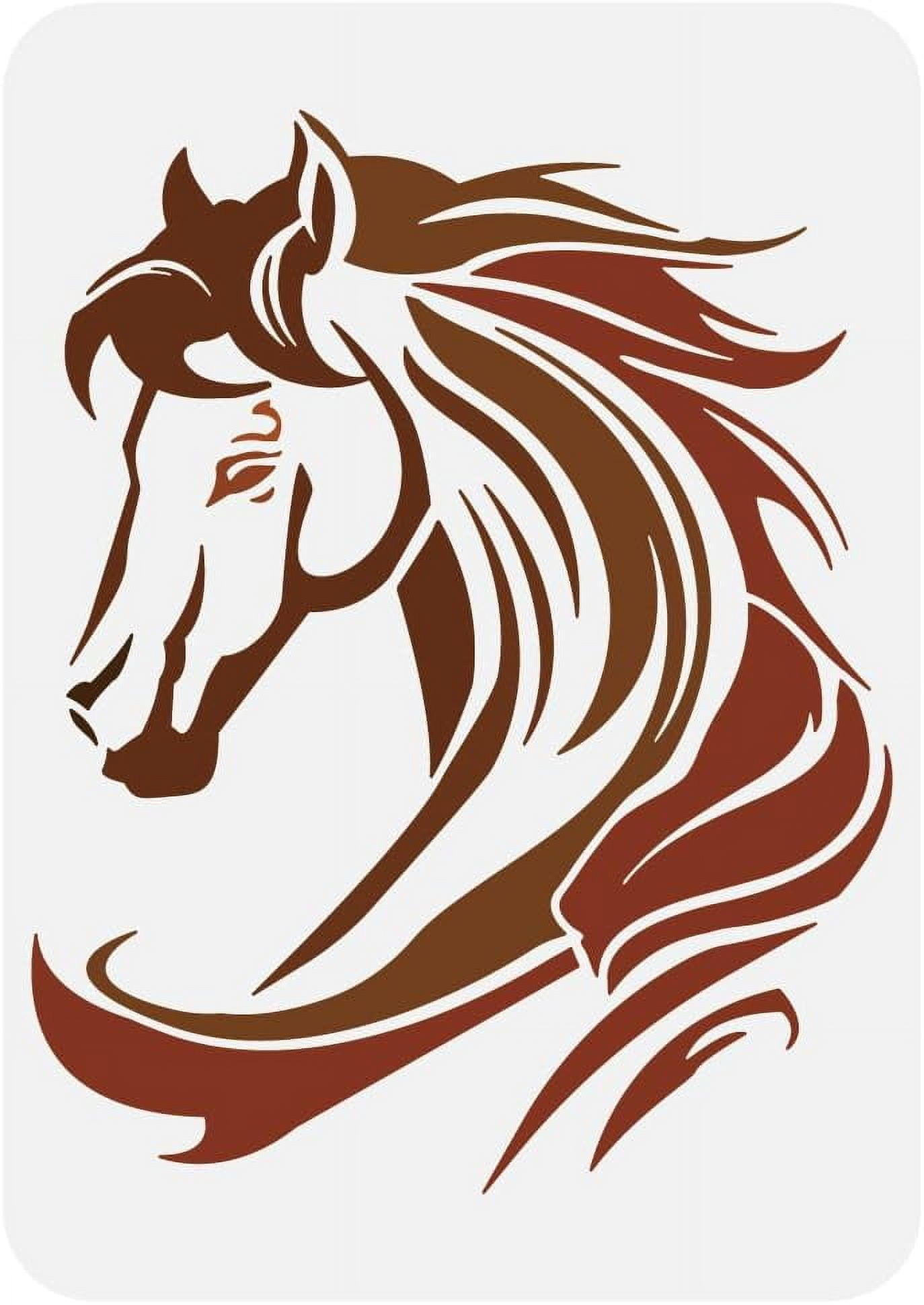 Horse Head Painting Stencil 8.3x11.7inch Reusable Line Horse Drawing ...