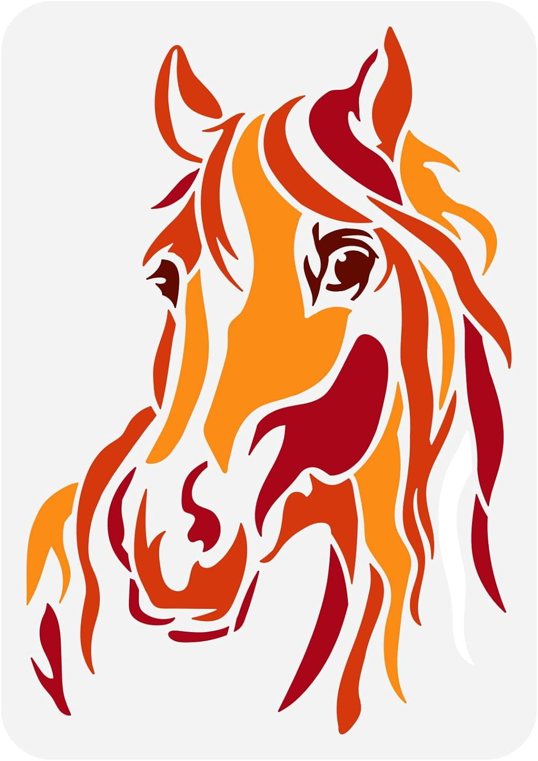 Horse Head Stencil 8.3x11.7inch Reusable Steed Head Drawing Stencil DIY ...