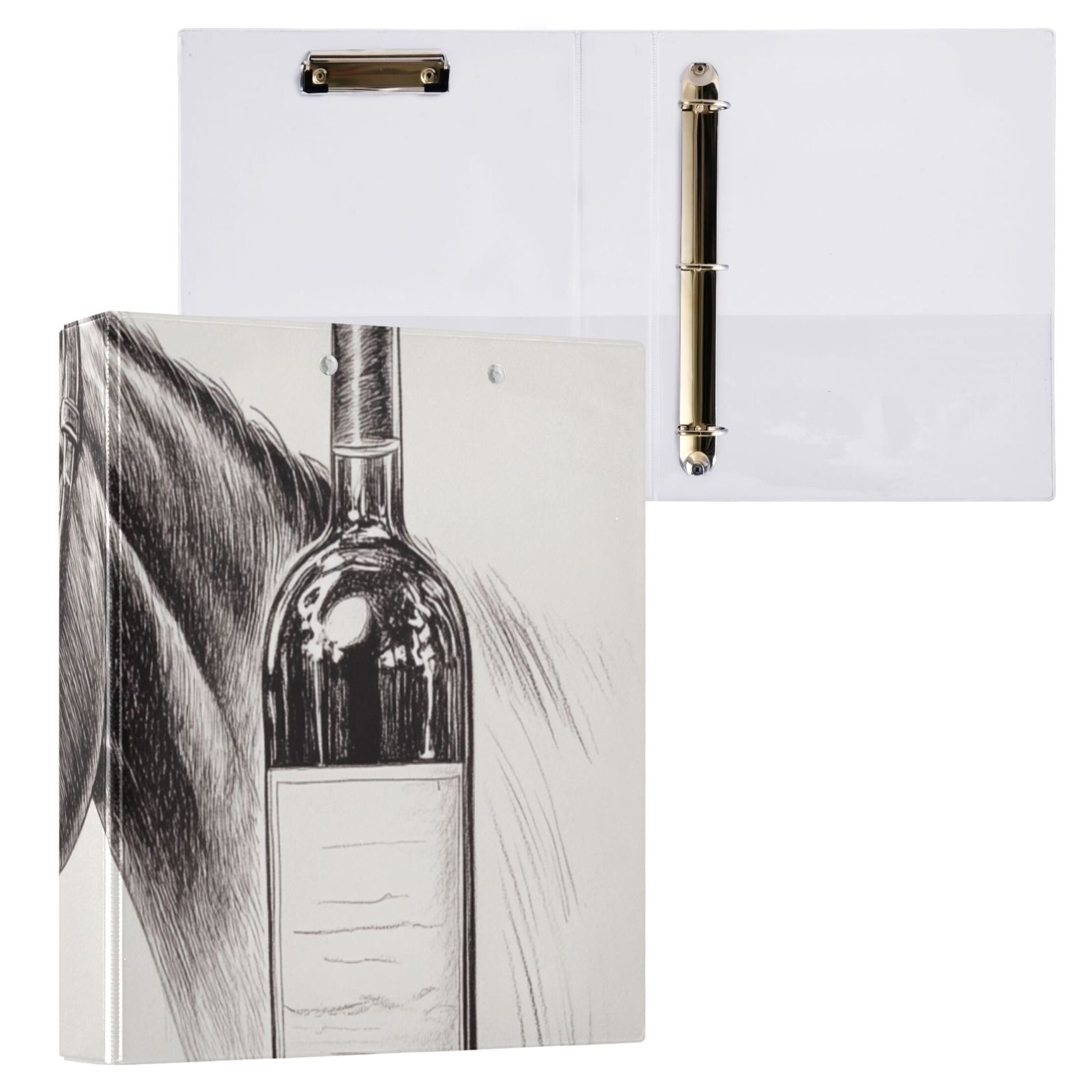 Horse Head Wine 3 Ring Binders 1.5 inch Hardcover File Folders with ...