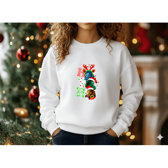 Horse Holiday Riding Fun Western Cheer Adventure Sweatshirt, up to size ...