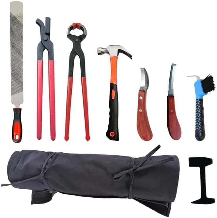 Horse Hoof Trimmer Tool Kit Horseshoe Pliers Nipper with Hammer Hoof ...