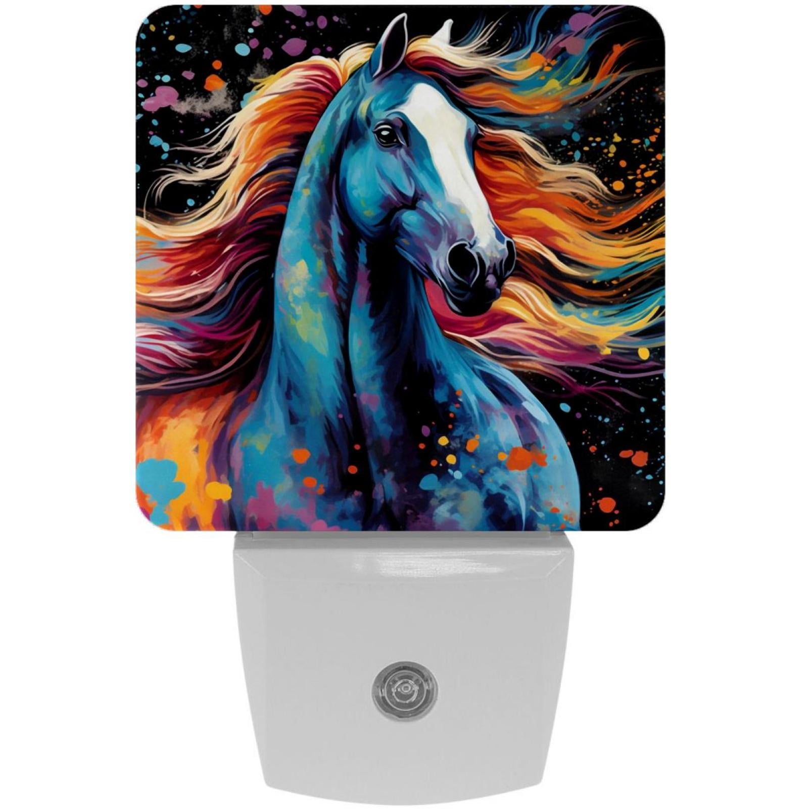 Horse LED Square Night Lights for Bedroom and Living Room, Decorative ...