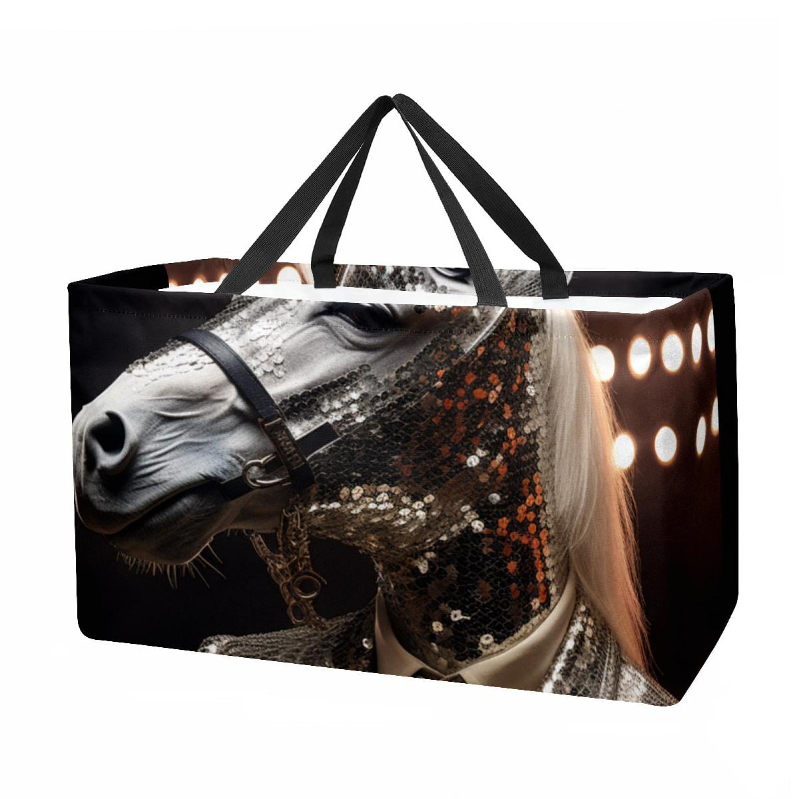 Horse Large Capacity Reusable Foldable Oxford Cloth Toy Basket - Beach ...