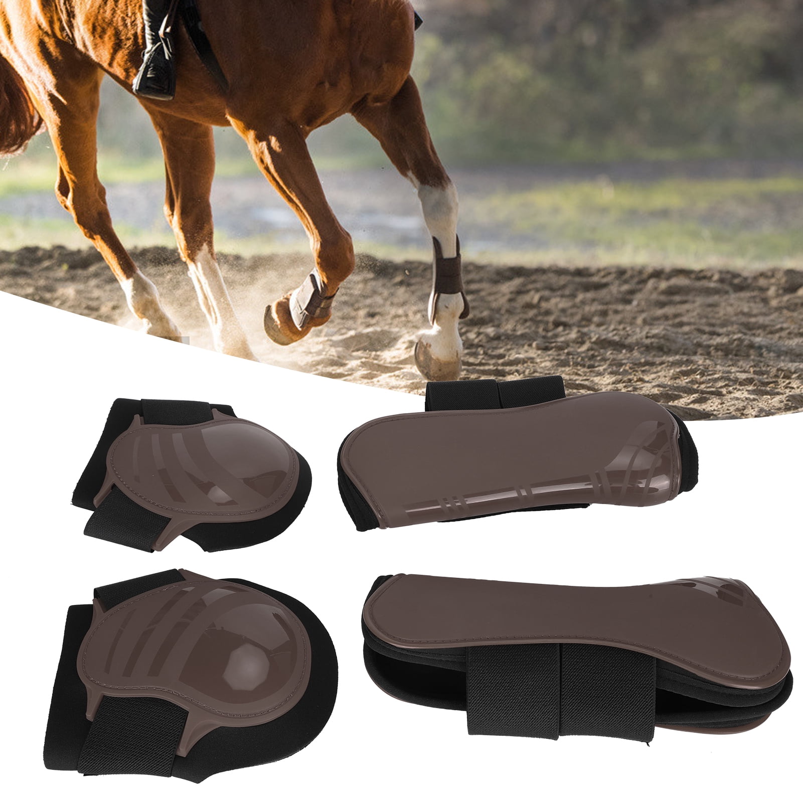 Horse Leg Protection Wrap, Front Rear Horse Legguard PU Neoprene Shell ...