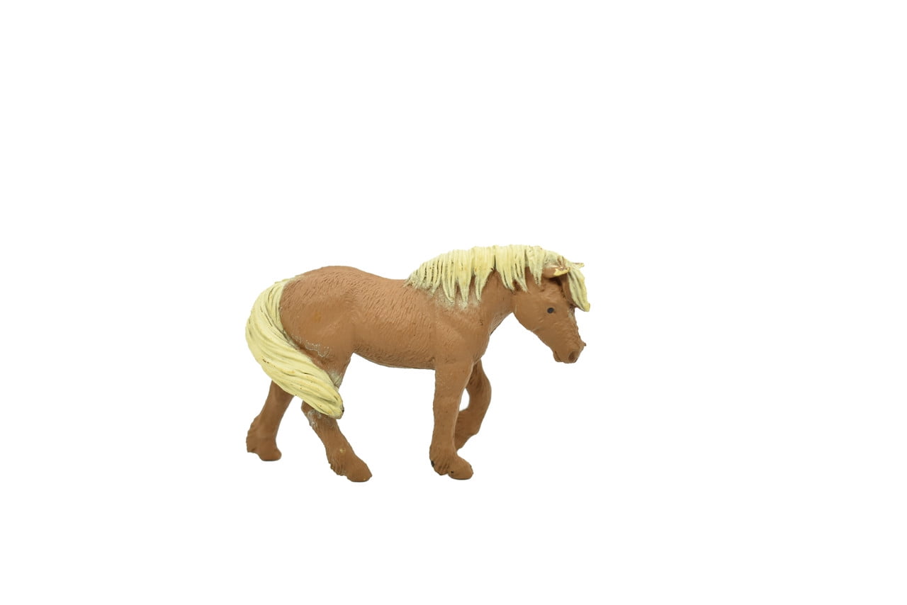 Horse, Light Brown Pony, Plastic Toy Animal, Realistic Figure, Farm ...