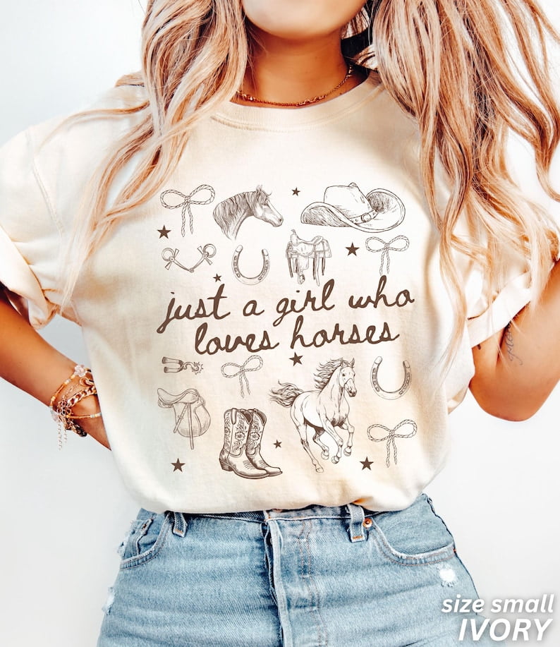 Horse Lover Shirt, Equestrian Tee, Cowgirl Western Shirt, Riding Gift for Horse Girl, Horse ...