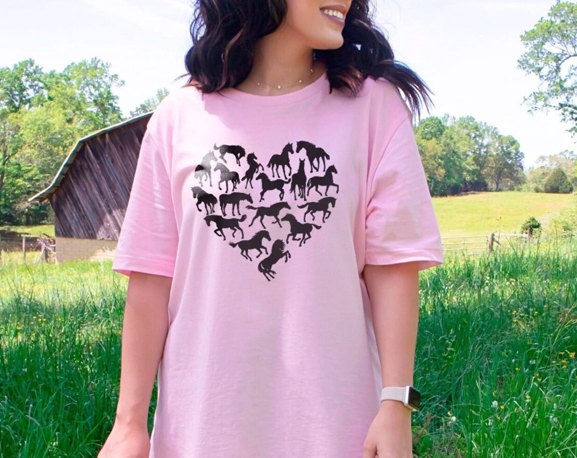 Horse Lover TShirt Heart Horse Tee Equestrian Apparel Horse Owner Gift ...