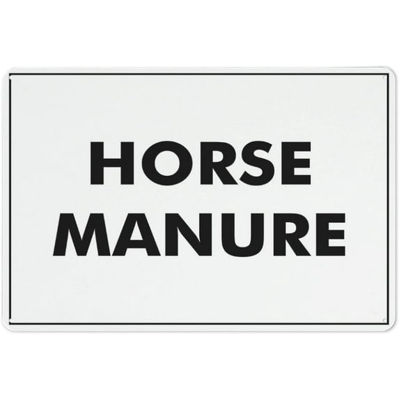 Horse Manure Sign 12 X 8 Inches Reflective Aluminum Metal Warning ...