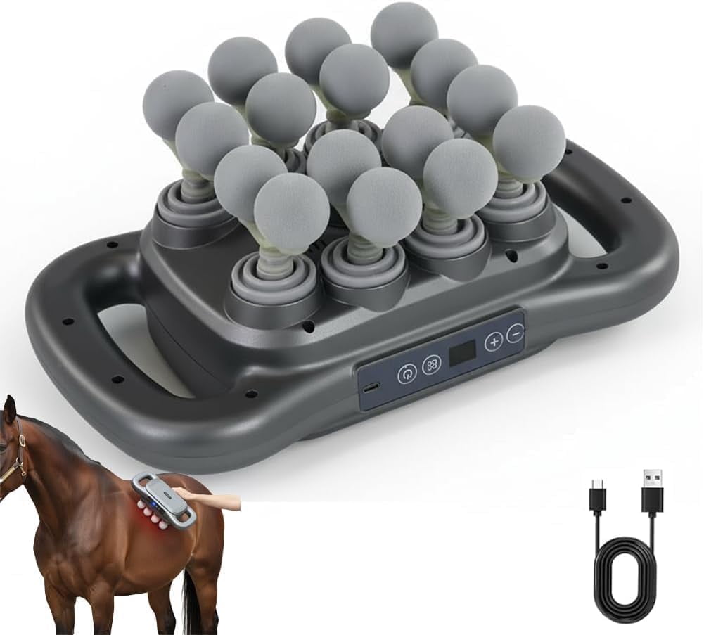 Horse Massager, 16 Head Massage Gun Deep Tissue Horse Recovery Massage ...