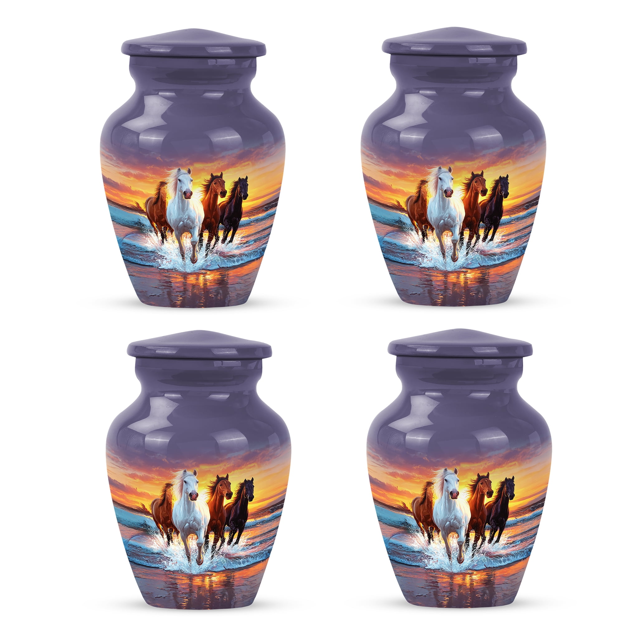 Horse Memorial Keepsake Urns Set Of 4, Mini Urns For Ashes Adult Male ...