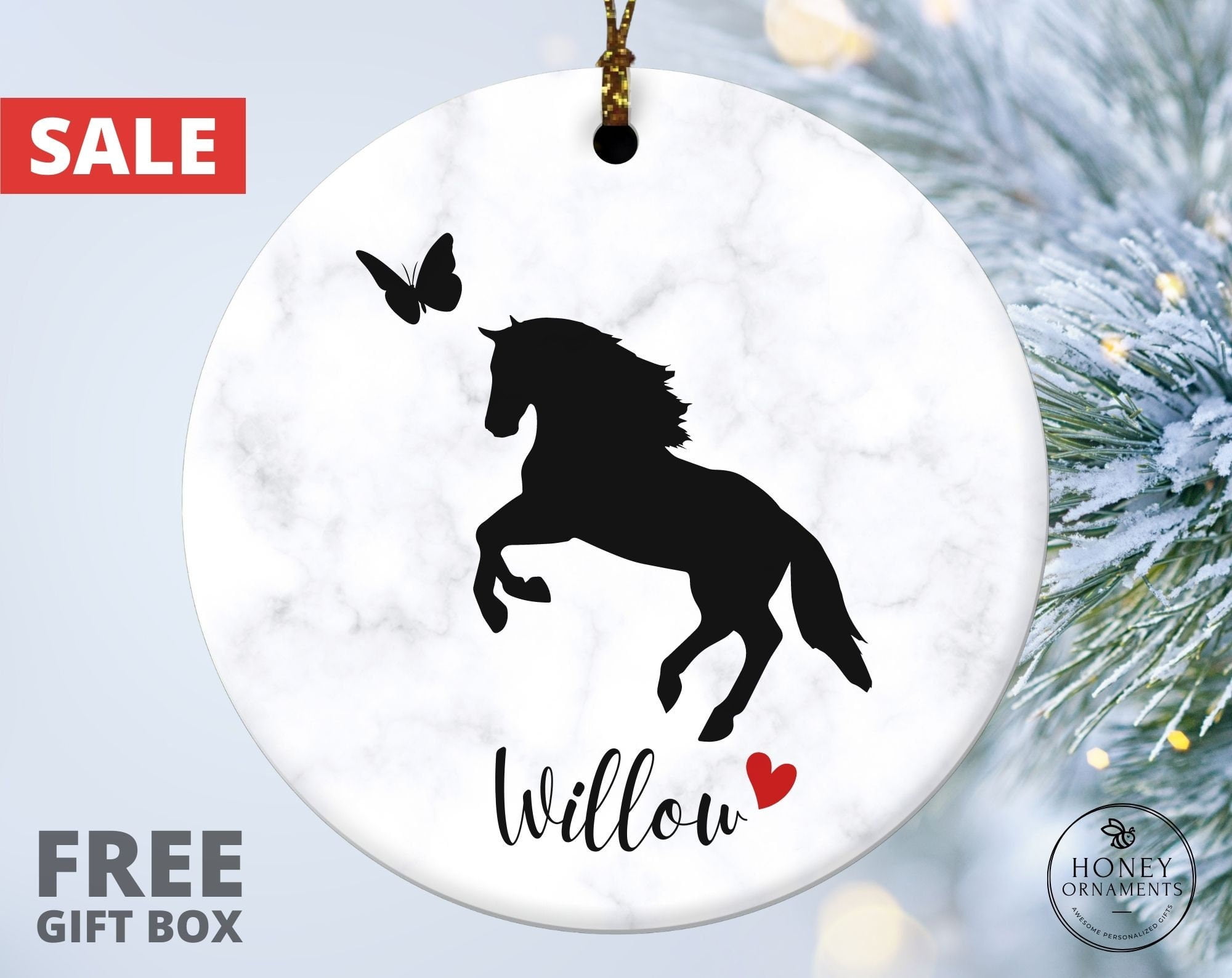 Horse Memorial Ornament — Personalized Loss & Sympathy Keepsake for ...