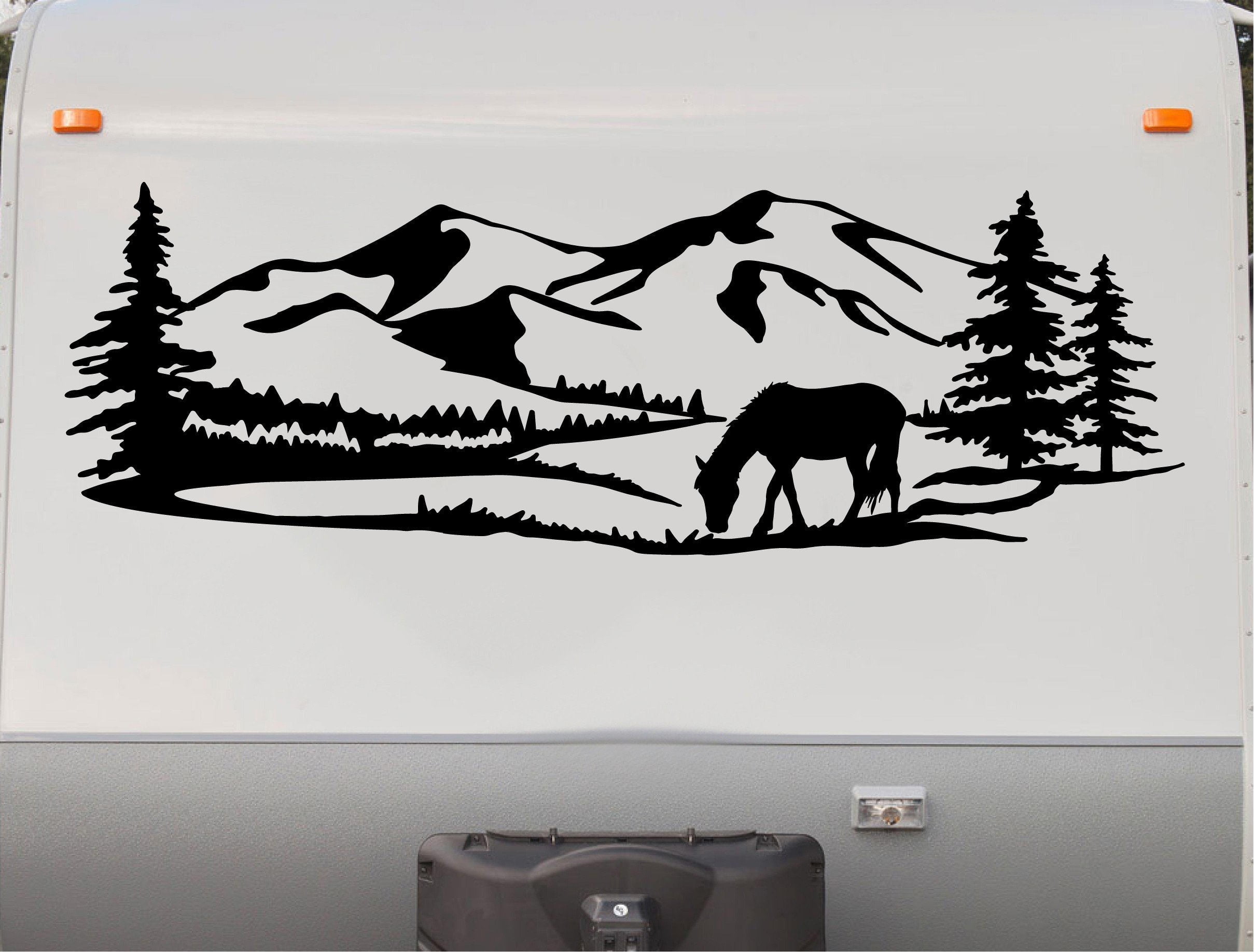 Horse Mountains RV Camper Replacement Decal Scene Trailer Stickers CT14 ...