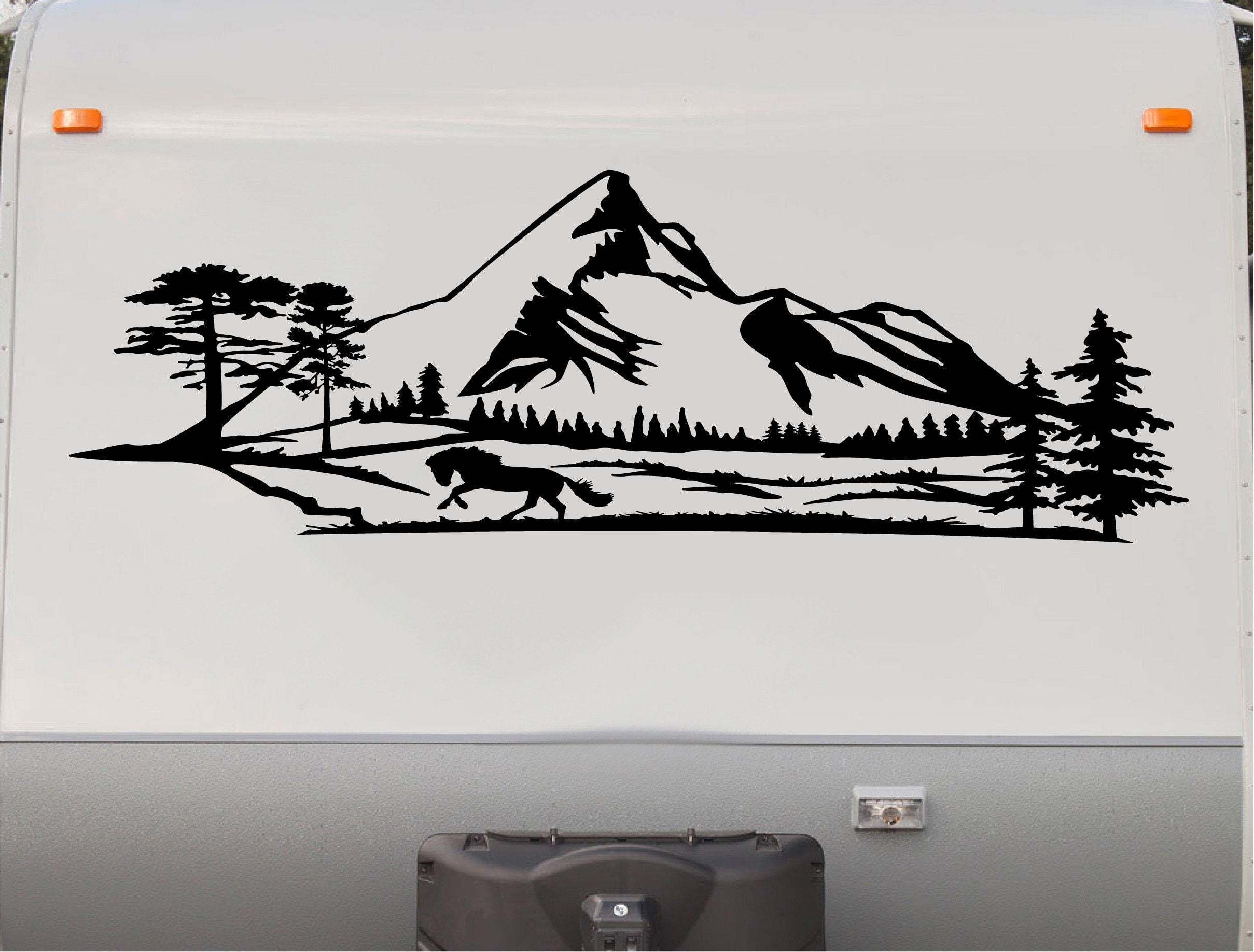Horse Mountains RV Camper Replacement Decal Scene Trailer Stickers CT19 ...