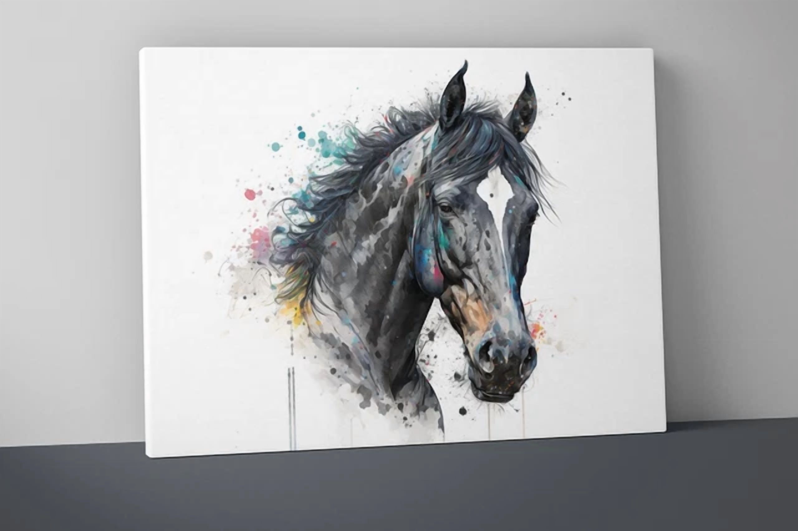 Horse Mounted Art Print - Home Wall Decor - Watercolor Style - Girls ...
