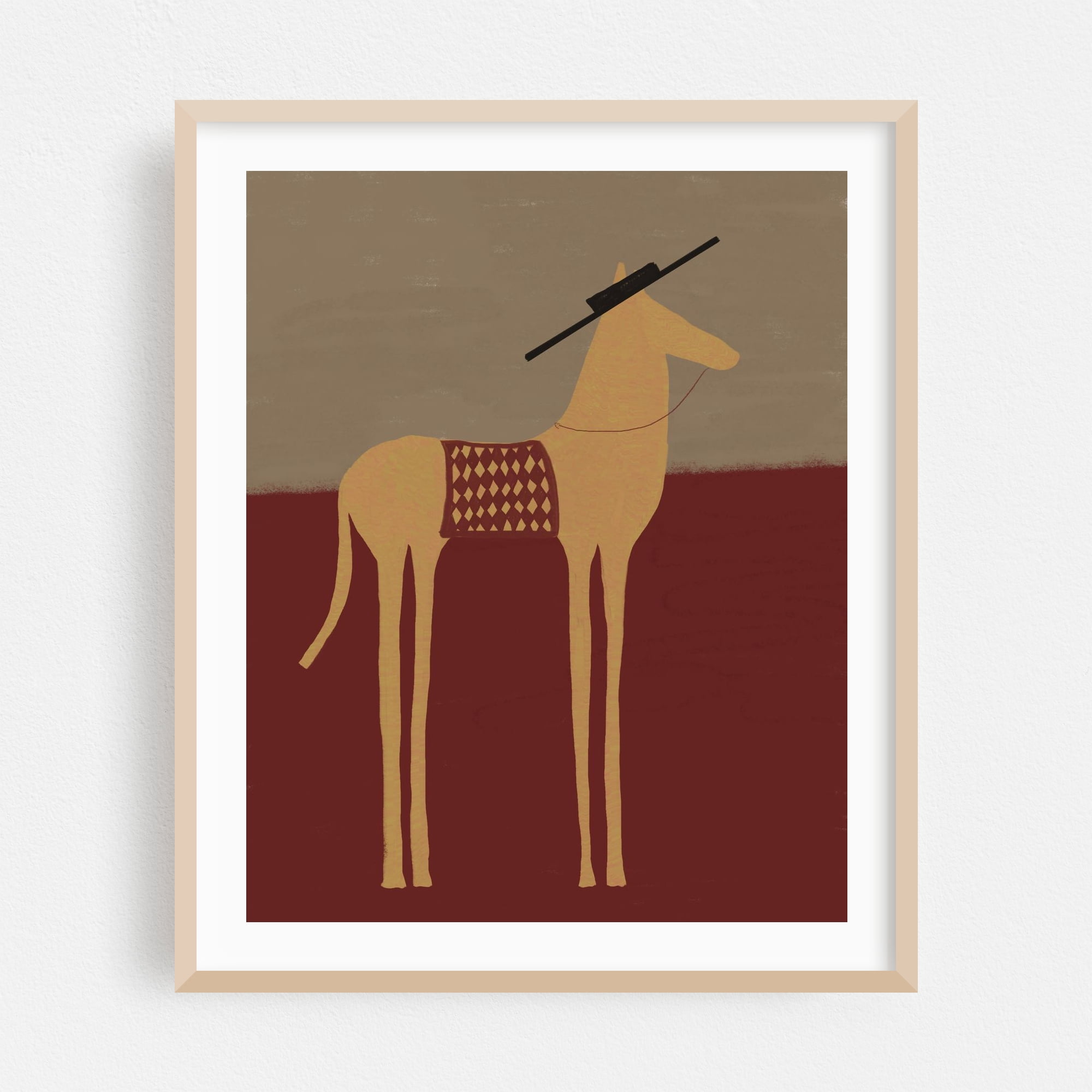 A Horse Named Maybe - Decorative Horse Art Print — Terracotta Neutral ...