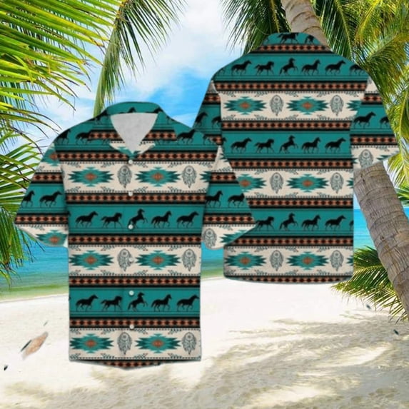 Horse Native Hawaiian Shirt - Walmart.com