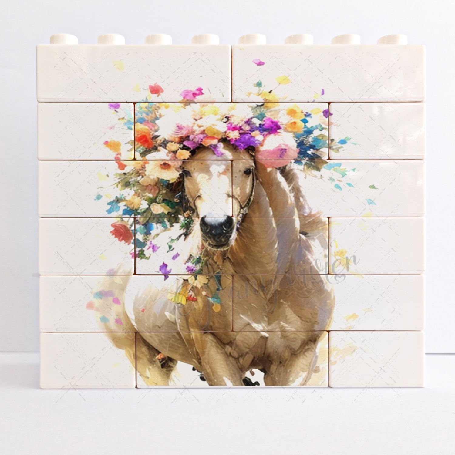 Horse Novelty Desk Plaque Funny Building Brick Animal Block Puzzle ...