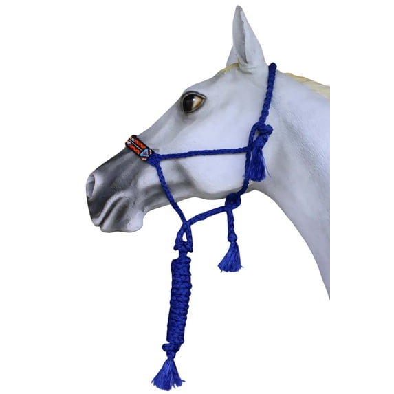 Horse Nylon Beaded Arrow Noseband Braided Mule Tape Halter Lead Rope ...