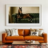 Horse On Chaise Lounge Print, Western Fine Art Decor Home Decor ...