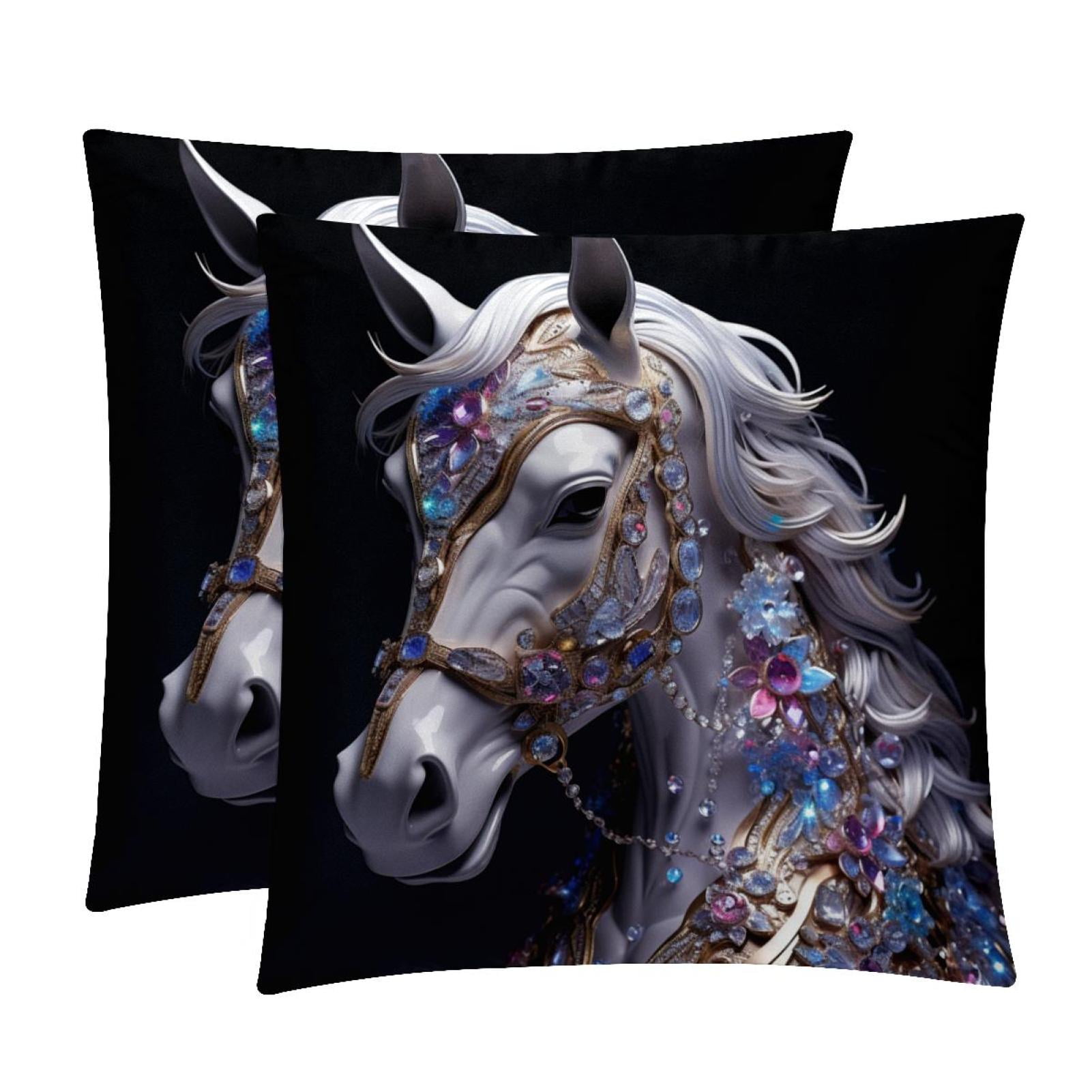 Horse Pillows Set of 2 | Decorative Covers Pillows with Unique Patterns ...