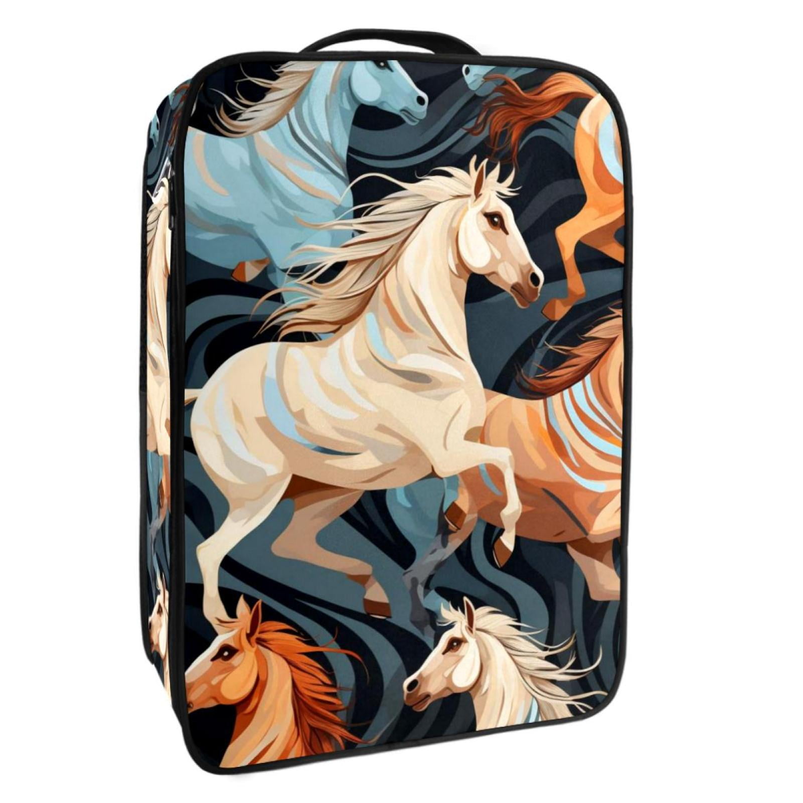 Horse Polyester Shoe Boxes Organizer, 23x31cm/9x12in Stackable Storage ...