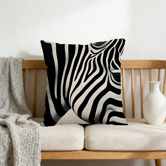 Horse Print Linen Pillow Cover, Decorative Throw Pillowcase for Sofa ...