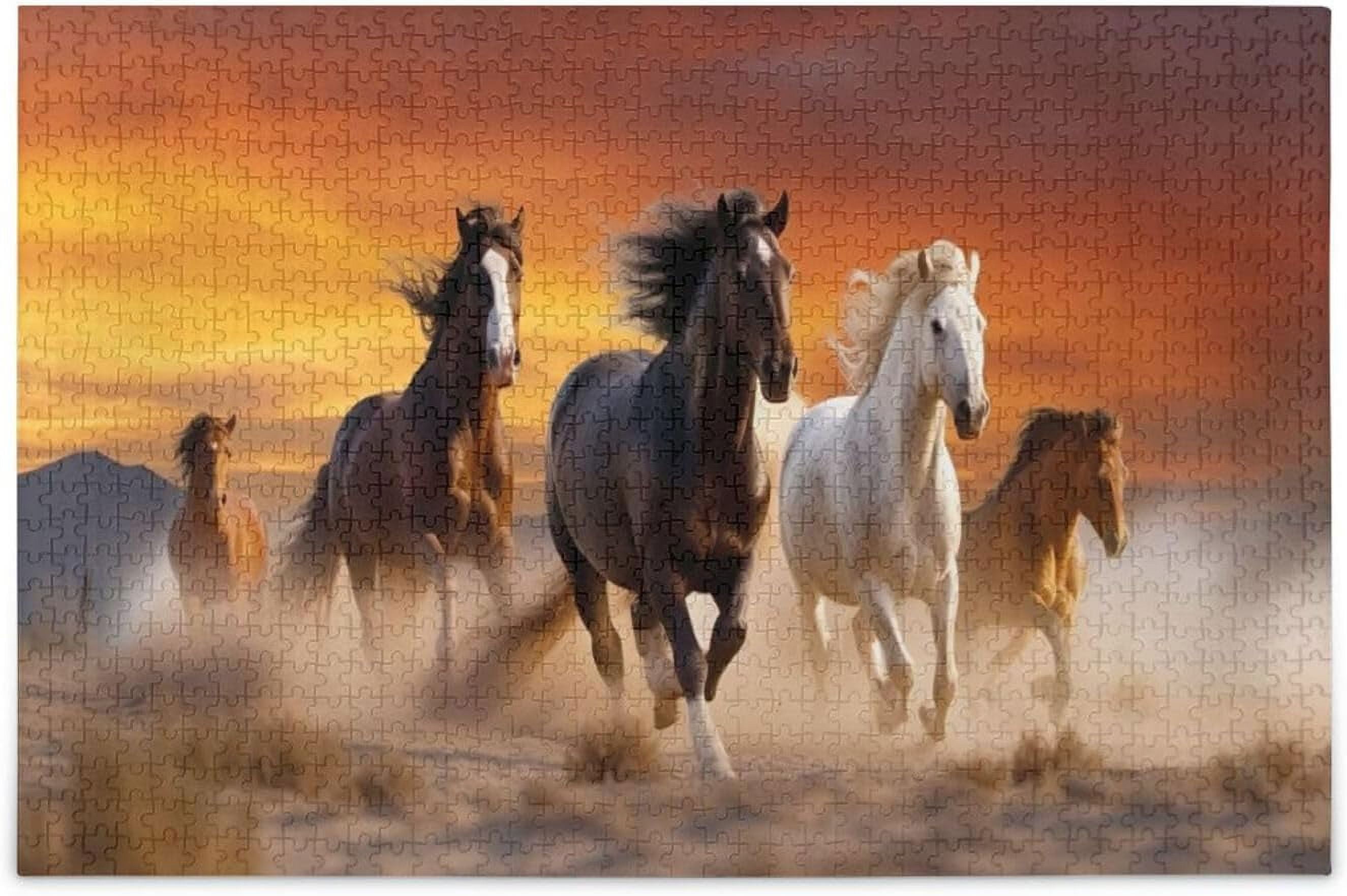 Horse Puzzles for Adults 1000 Pieces, Die-Cut Puzzle Pieces Are Easy To ...