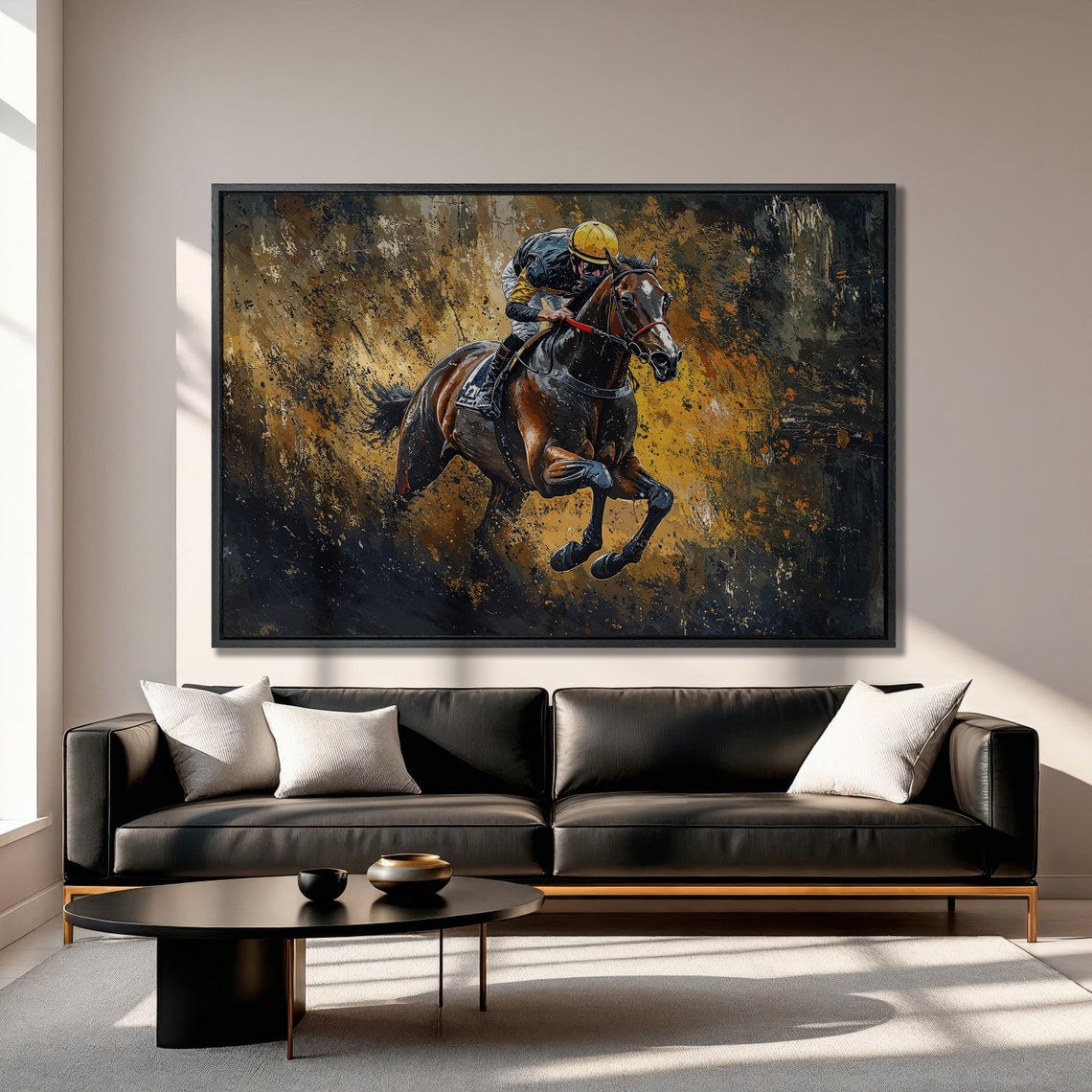 Horse Racing Art: Dynamic Jockey Poster, Equestrian Wall Decor ...