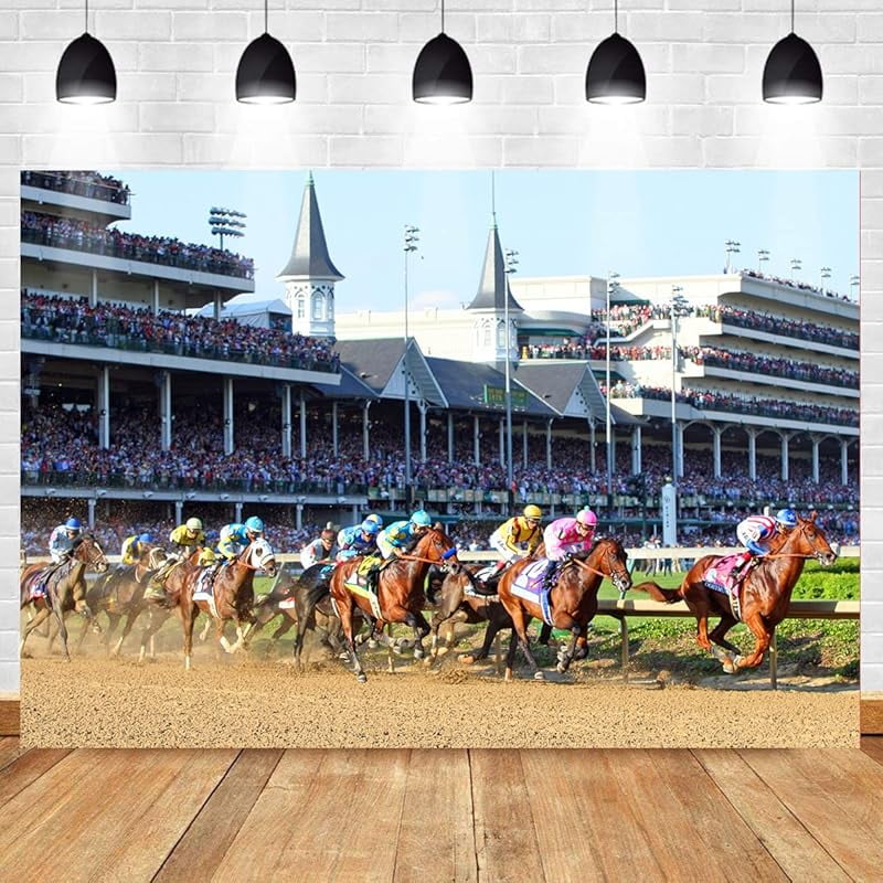 Horse Racing Backdrop for Party Studio Props Banner Racecourse ...