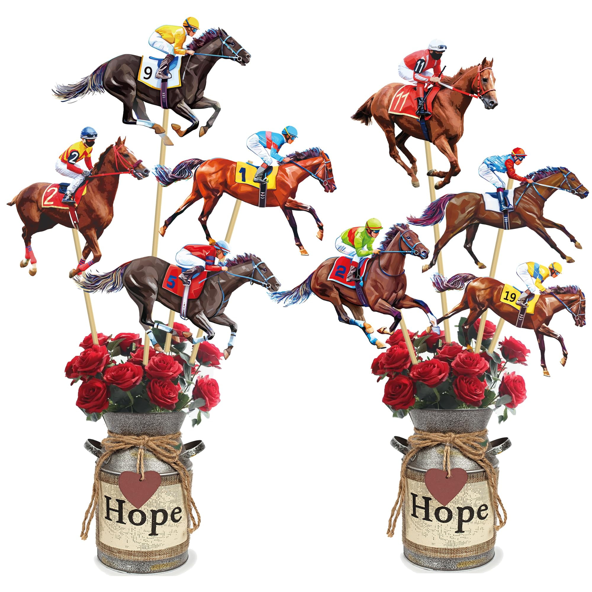 Horse Racing Centerpiece Sticks 17 Pieces Horse Race Party Table ...