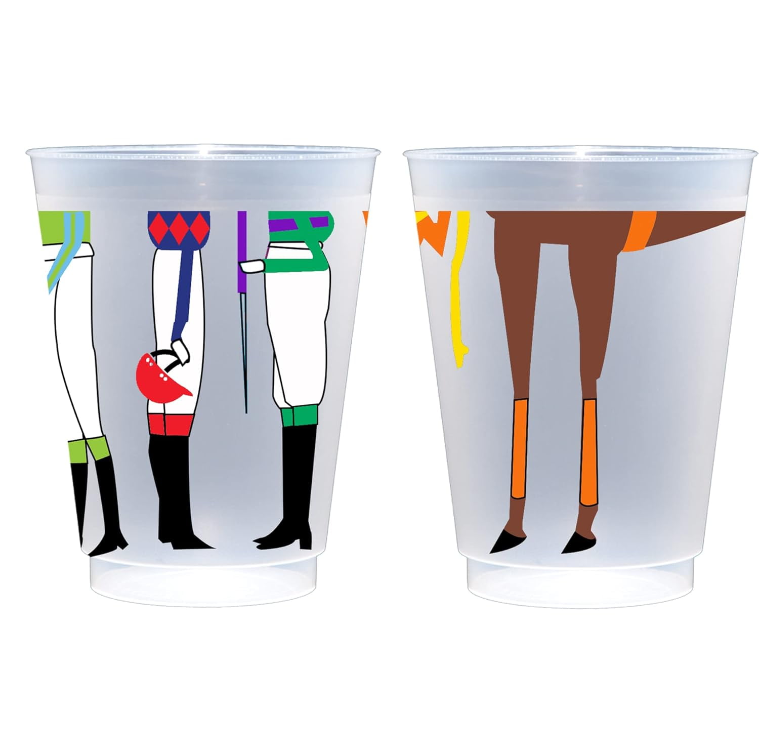 Horse Racing/Horse Derby Frosted Shatterproof Roadie Cup Set 16 oz ...