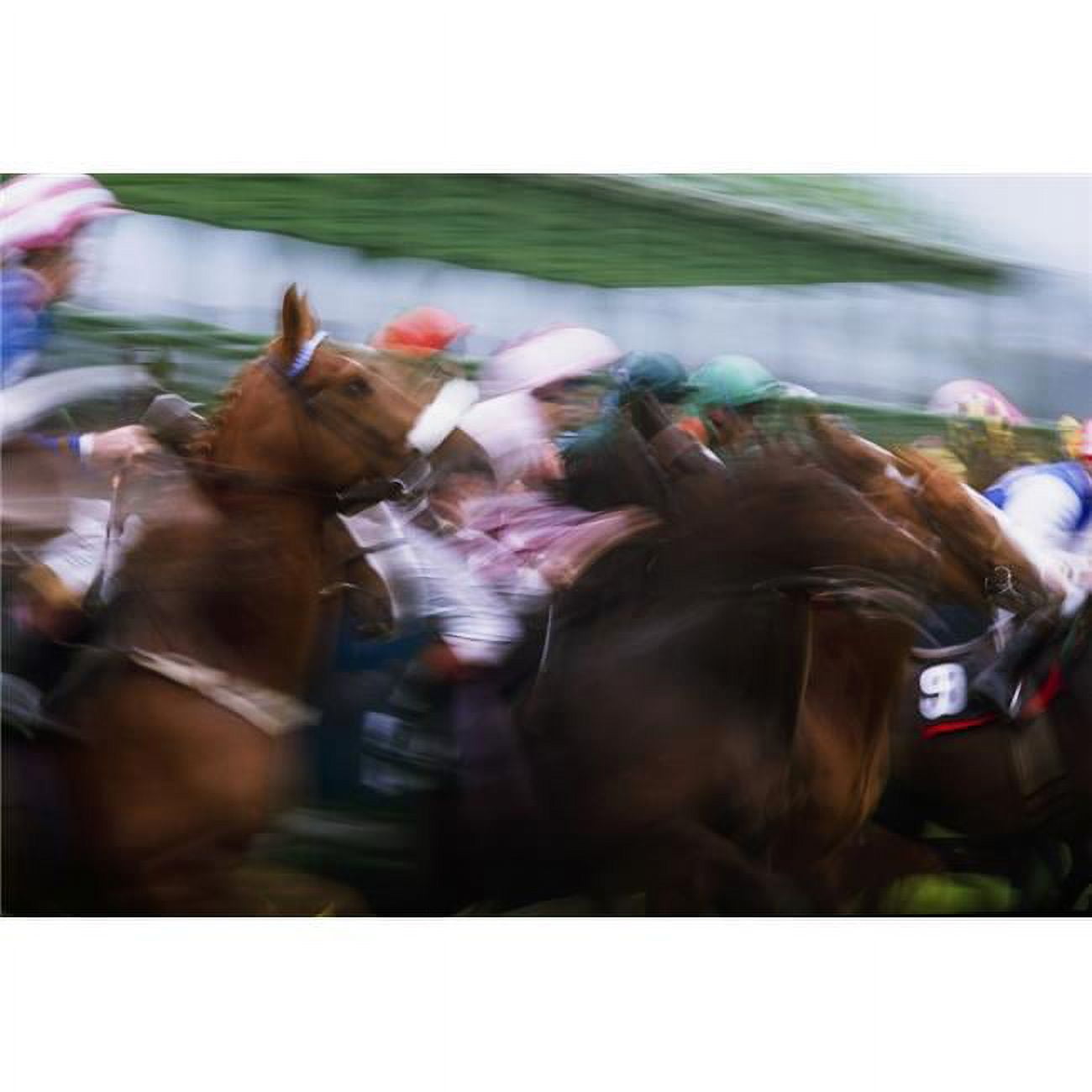 Horse Racing - Horses Breaking from The Stalls Poster Print by The ...