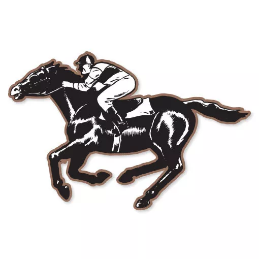 Horse Racing Jockey Equestrian Bumper Sticker Phone Decal Water Bottle ...