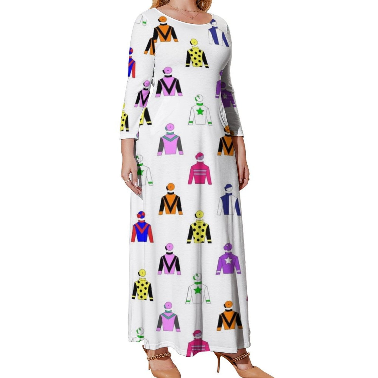 Horse Racing Jockey Silks Long Sleeved Dress luxury woman party dress ...