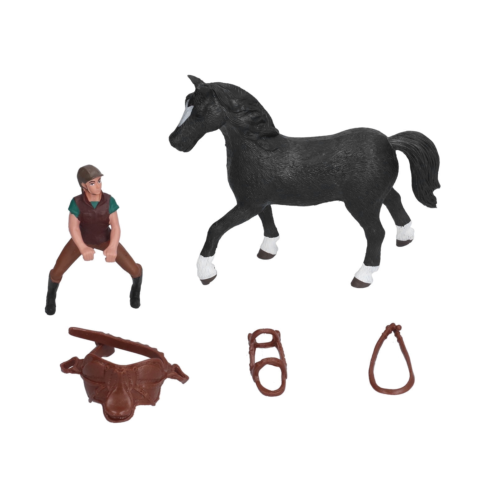 Horse Rider Playset with Saddle and Bridle Figurines Toys Models ...