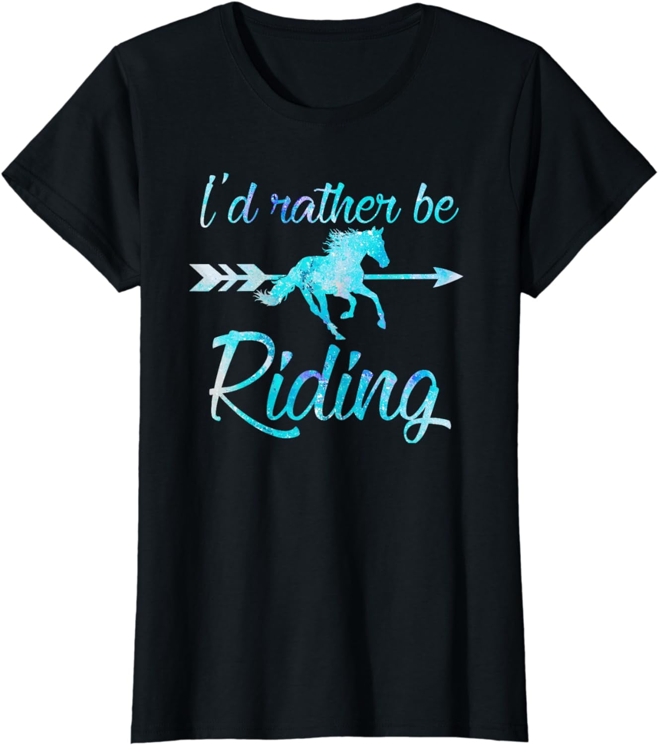 Horse Rider Shirt Girls I'D RATHER BE RIDING Horses Gift - Walmart.com