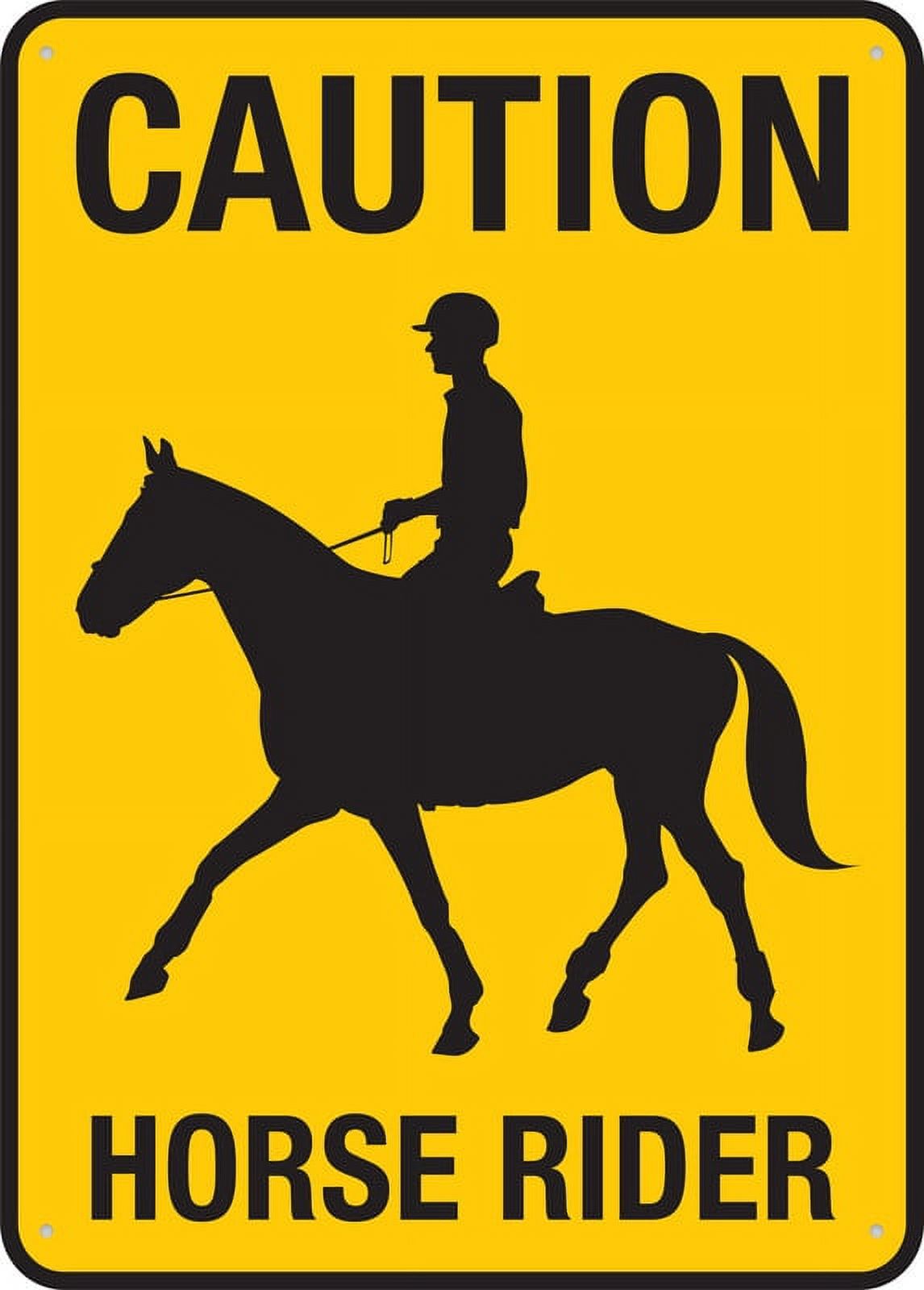Horse Rider Sign 8 X 12 Inches Rust Free Aluminum - Uv Protected ...