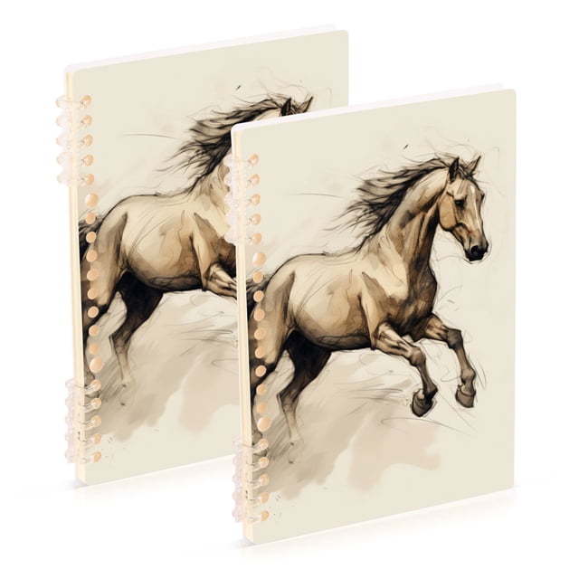 Horse Ring Binder Notebook Journey Note Diary College Ruled Spiral ...
