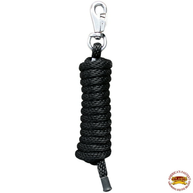 Horse Roping Lead Rope Riding Poly Black 1/4"X8 Ft Snaps - Walmart.com