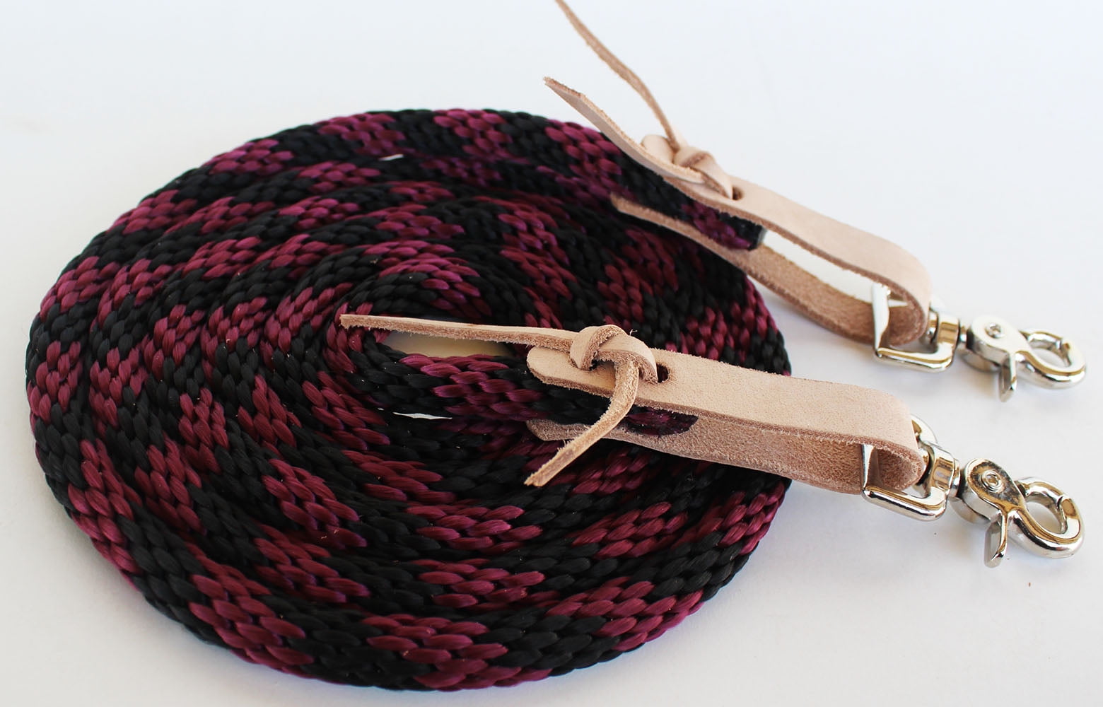 Horse Roping Tack Western Barrel Contest Reins Nylon Braided Snap 7 ...