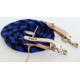 Horse Roping Western Barrel Contest Reins Nylon Braided Snap 7' Blue ...