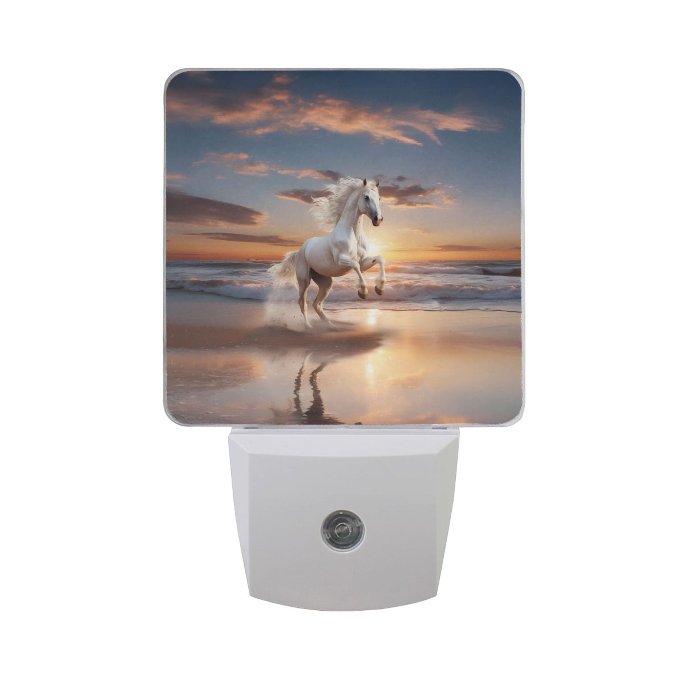 Horse Running on Beach LED Night Light Dusk to Dawn Sensor 2 Pack Plug ...