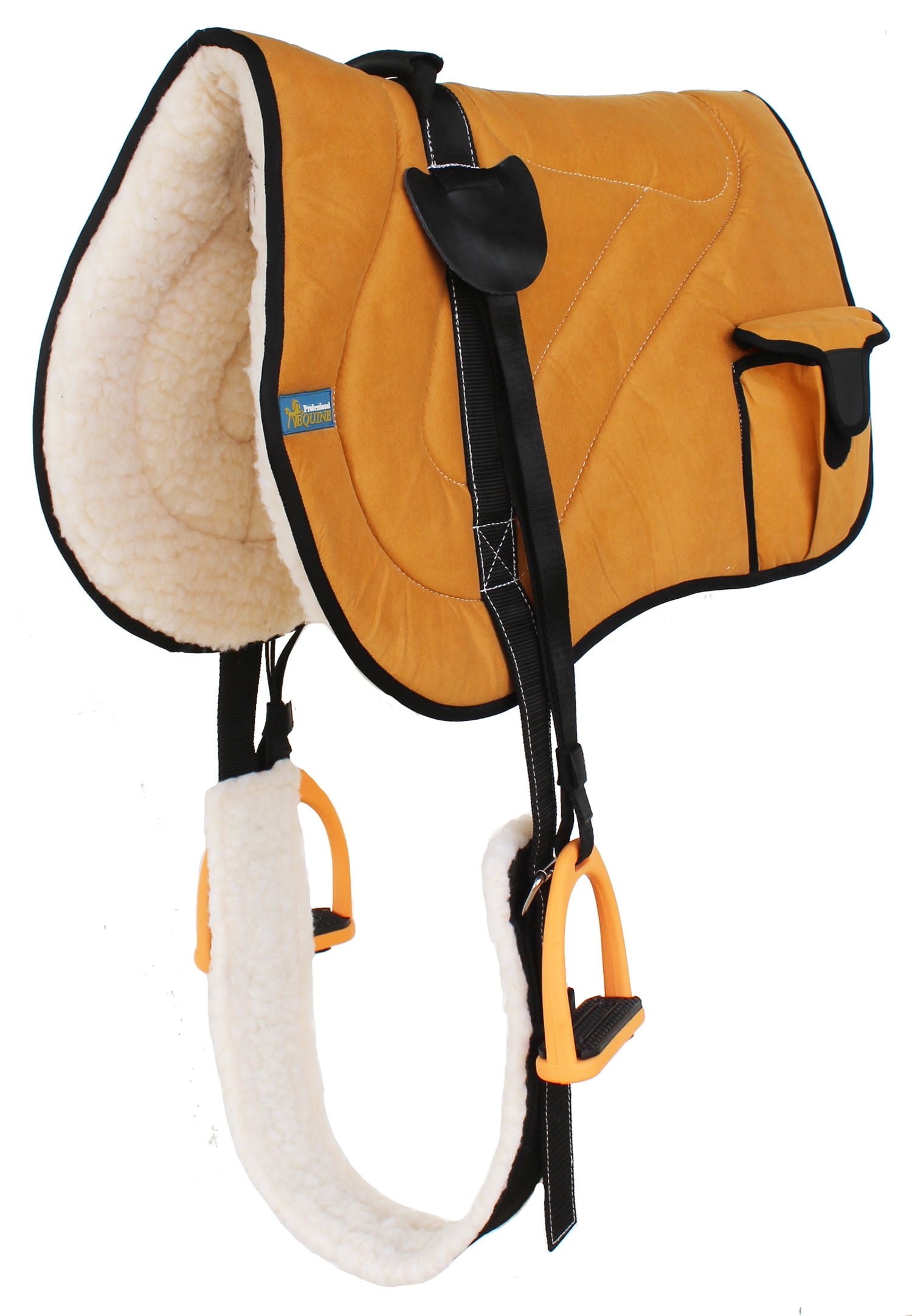 Horse SADDLE PAD Trail Fleece Padded Adjustable Bareback Pad Pocket ...