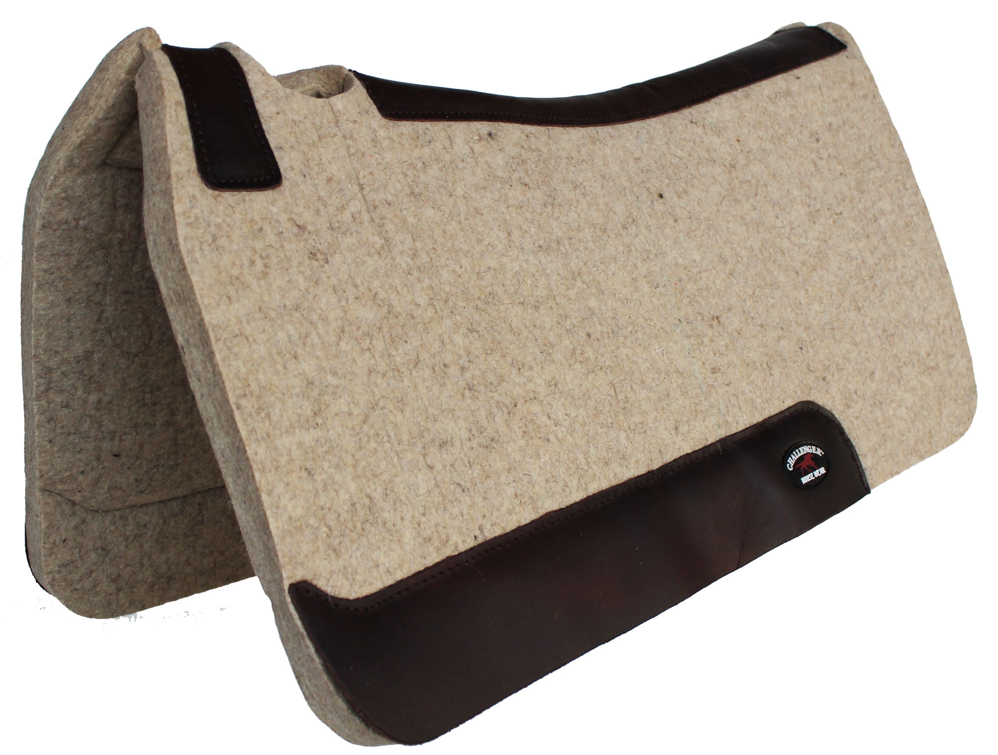 Horse SADDLE PAD Western Contoured Wool Felt Moisture Wicking Cream ...