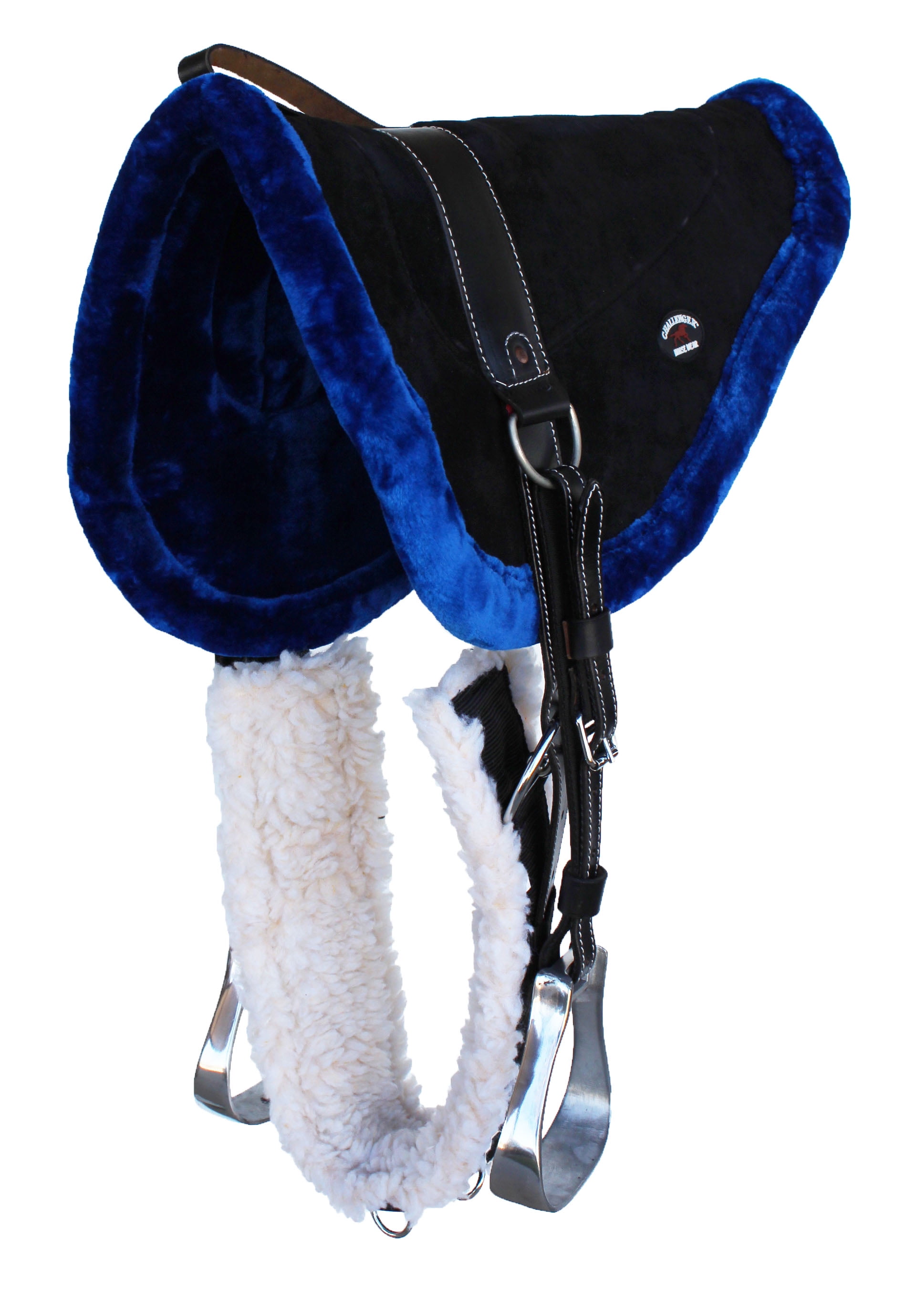 Horse SADDLE PAD Western Suede Leather Bareback PAD Stirrups 39151 ...