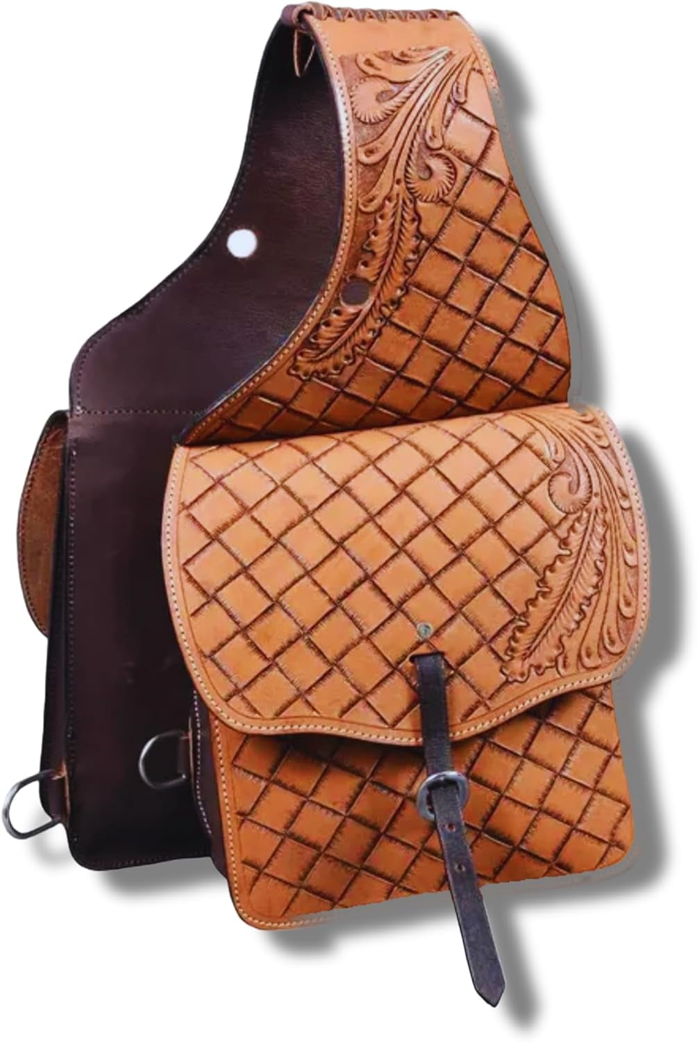 Horse Saddle Bag Cowhide Genuine Leather Western Equestrian Trail