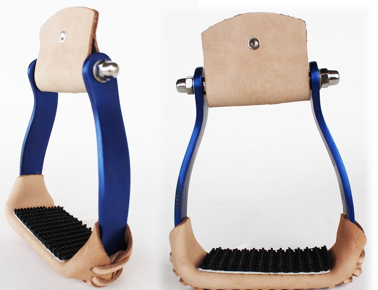 Horse Saddle Western Barrel Racing Aluminum Stirrups 5" Wide Cobalt ...