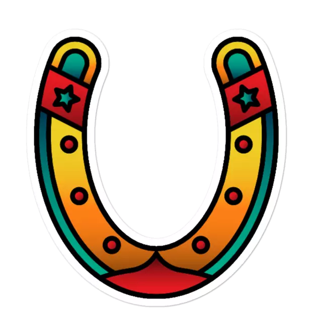 Horse Shoe Sticker Lucky Phone Decal Water Bottle Stickers Car Decals ...