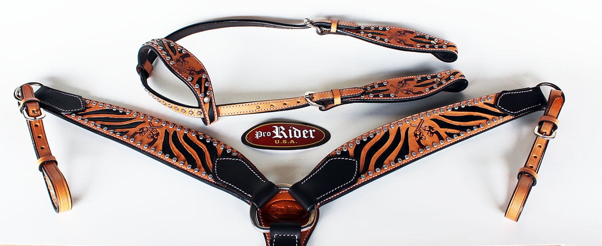 Horse Show Saddle Tack Rodeo Bridle Western Leather Headstall Breast ...