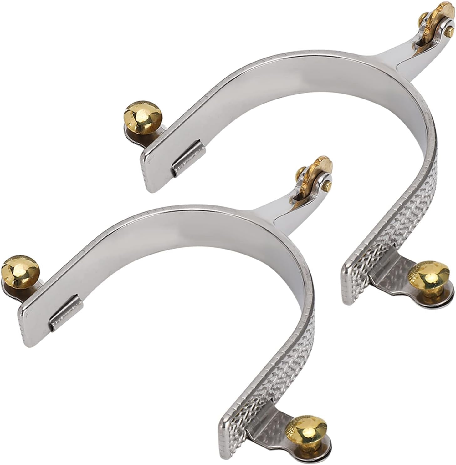 Horse Spurs Stainless Steel Riding Horse Roping Spurs with Brass Gear ...